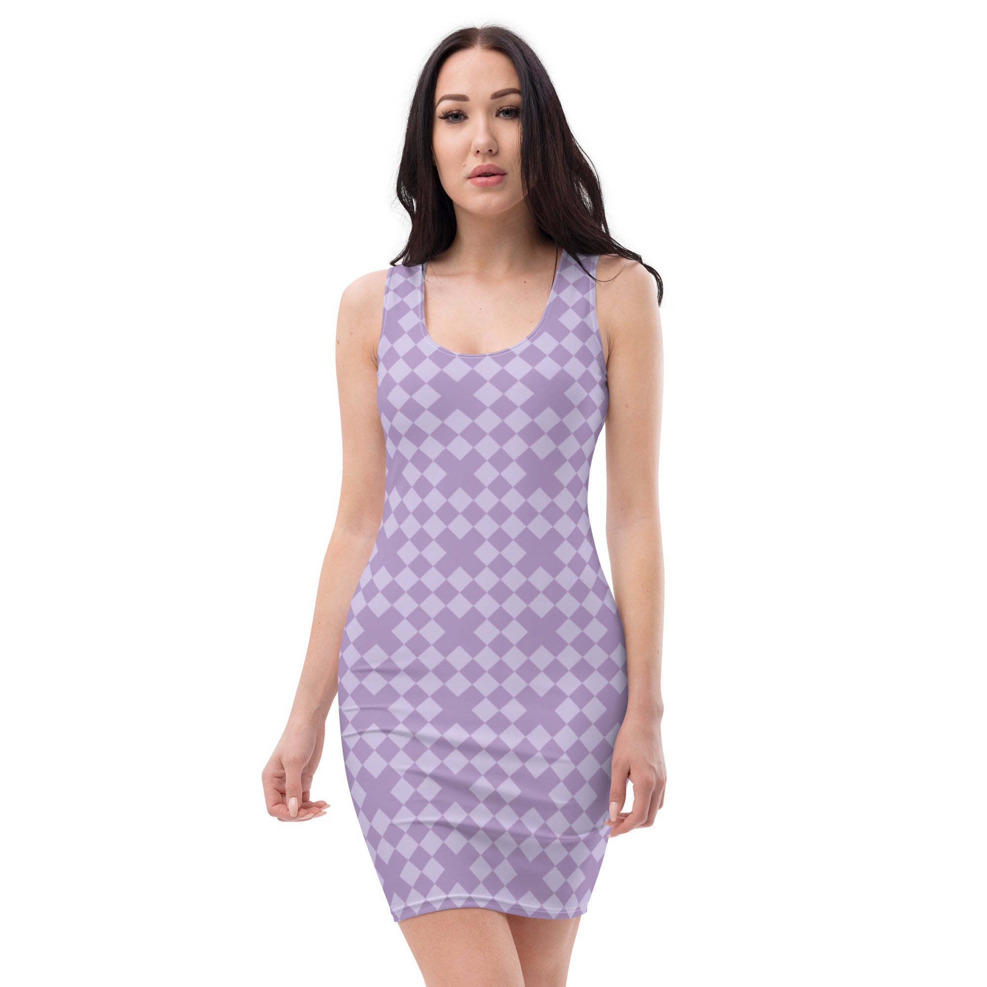 Smooth Diamond Pattern Dress – P Blue